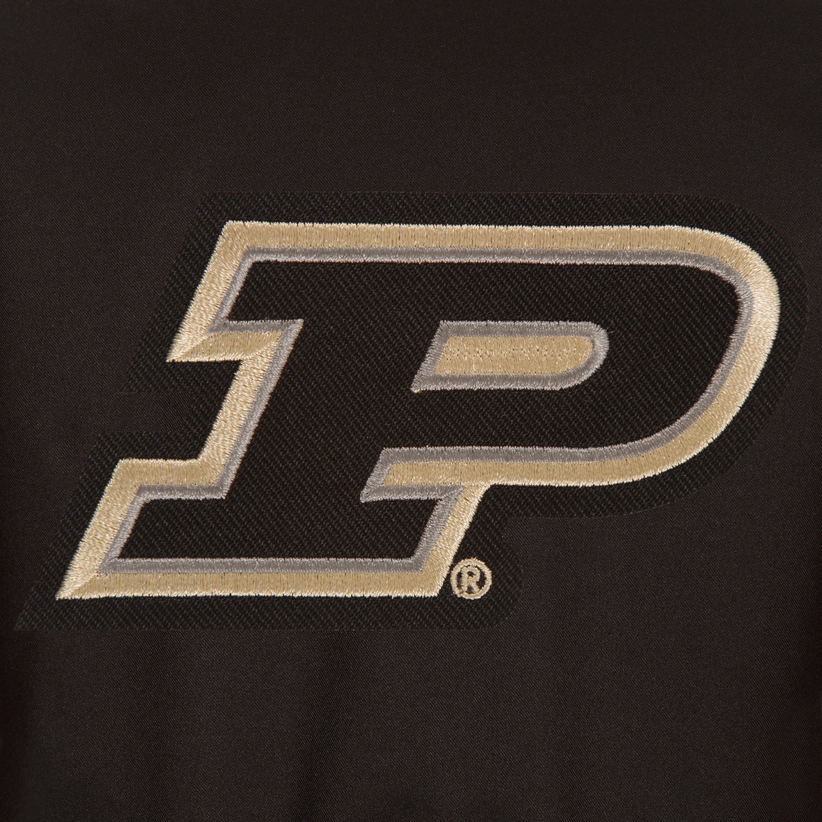 Purdue Boilermakers Poly Twill Varsity Jacket - Black | J.H. Sports Jackets