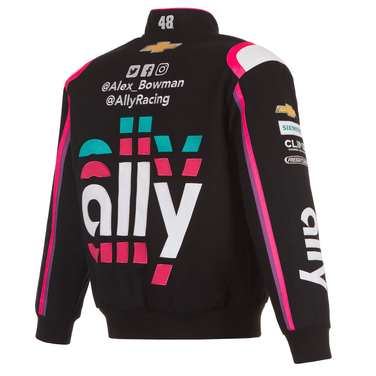 Nascar Alex Bowman JH Design Black Ally Uniform Full-Snap Jacket | J.H ...