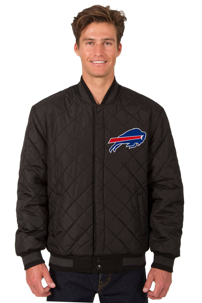 Buffalo Bills Wool & Leather Reversible Jacket w/ Embroidered Logos