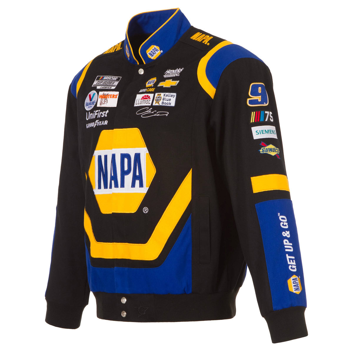 Nascar Chase Elliott JH Design Black/Royal NAPA Twill Uniform Full-Snap ...