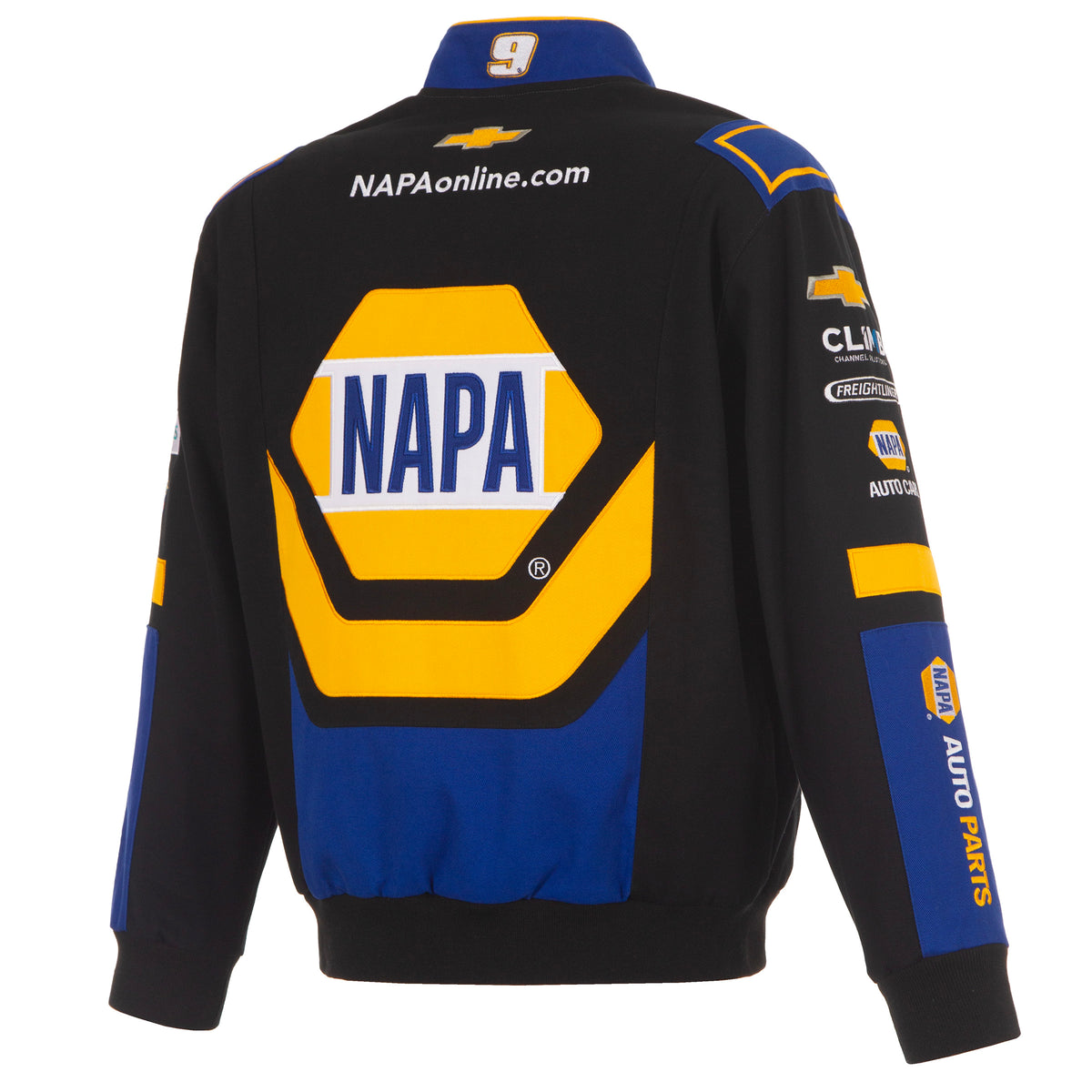 Chase Elliott Napa Black Uniform Full-Snap Jacket-Black/Royal