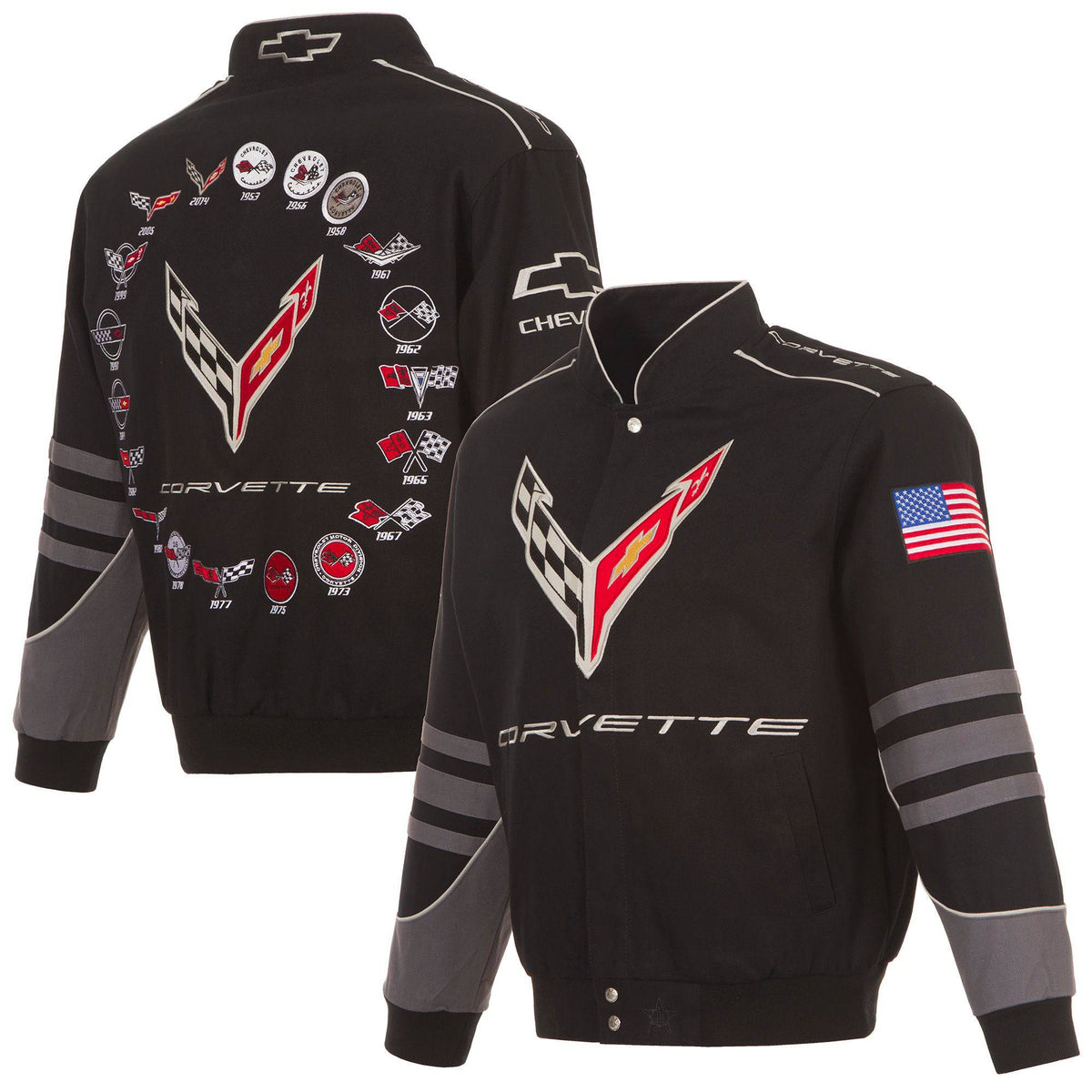 Authentic Corvette Racing Embroidered Twill Jacket-Black-Special ...