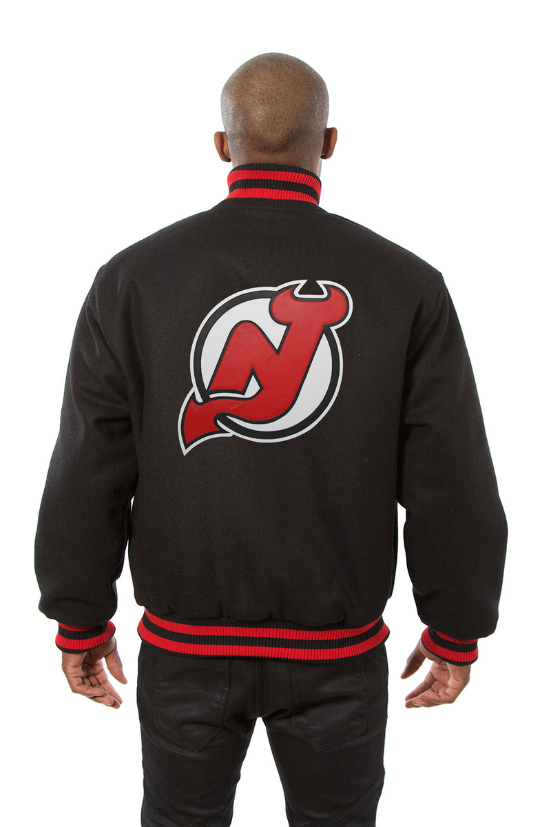 New Jersey Devils JH Design Wool Handmade Full-Snap Jacket - Black | J ...