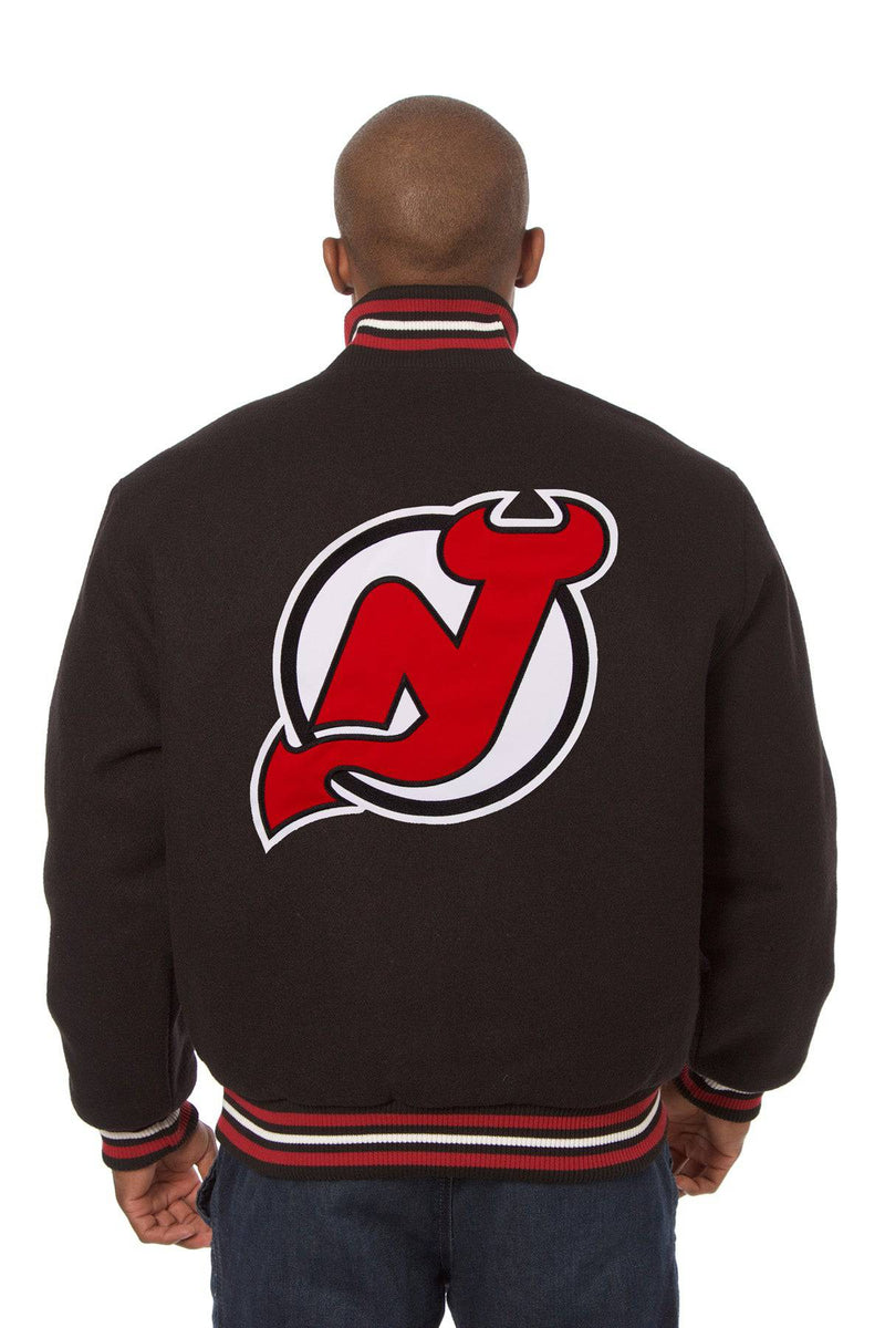 New Jersey Devils Embroidered All Wool Jacket - Black | J.H. Sports Jackets