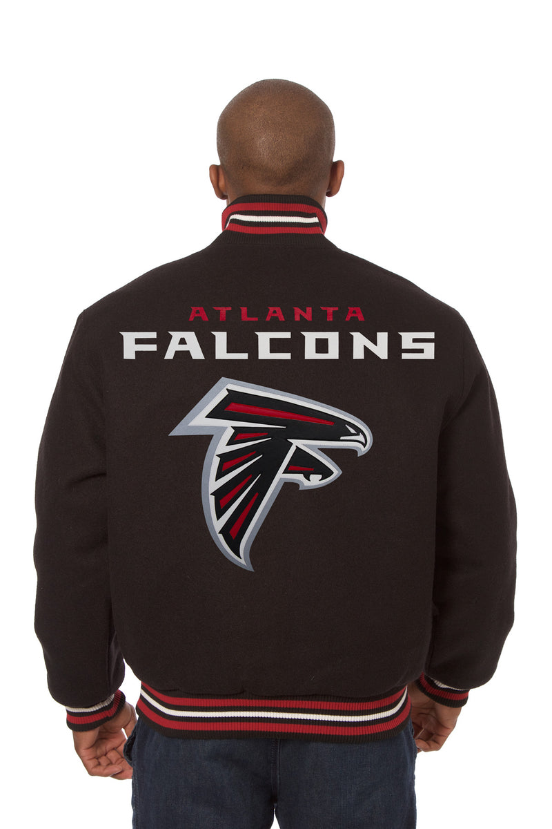 Atlanta Falcons JH Design Wool Handmade Full-Snap Jacket - Black | J.H ...