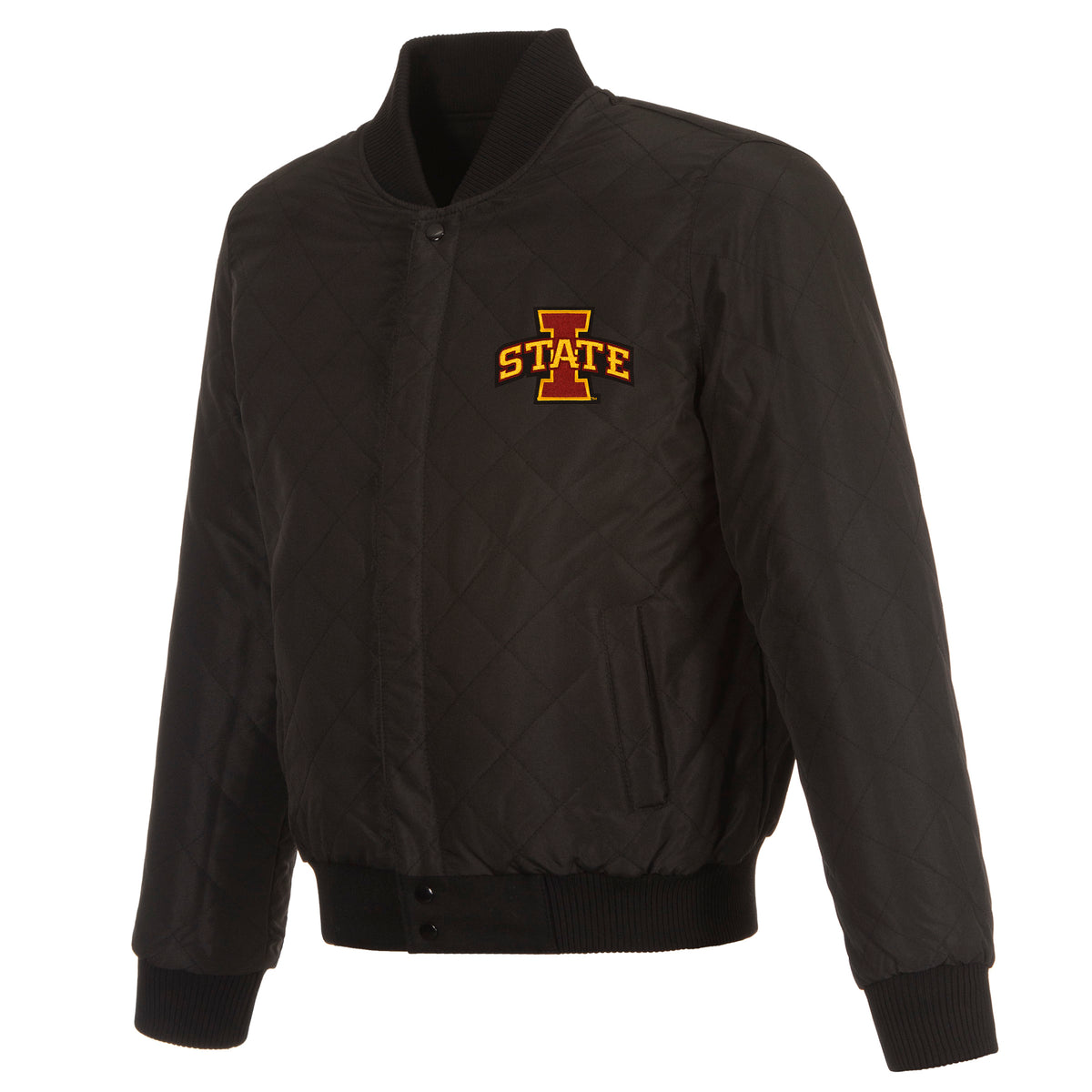 Iowa State Cyclones Wool & Leather Reversible Jacket w/ Embroidered Lo