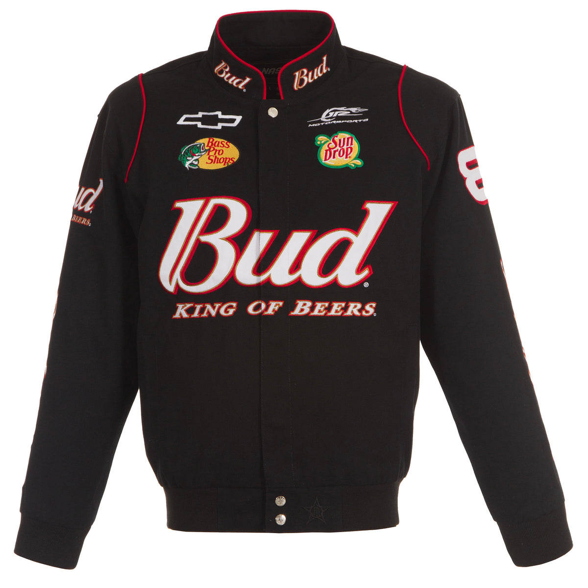 2025 Dale Earnhardt JR Budweiser Uniform Full-Snap Jacket-Black | J.H ...