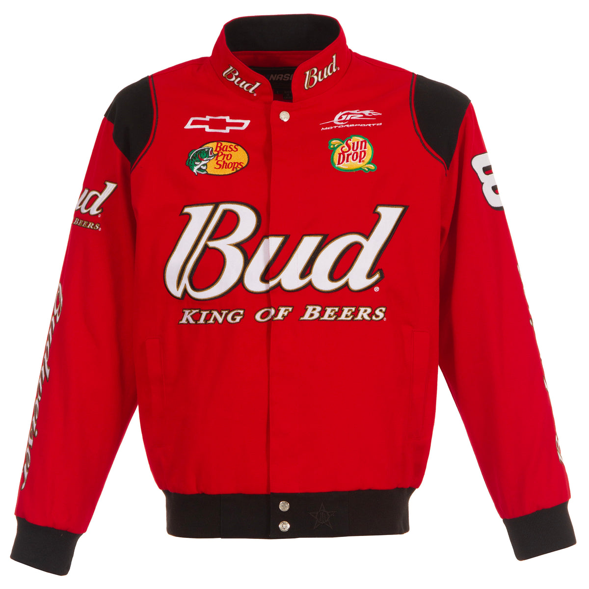 2025 Dale Earnhardt JR Budweiser Uniform Full-Snap Jacket-Red | J.H ...