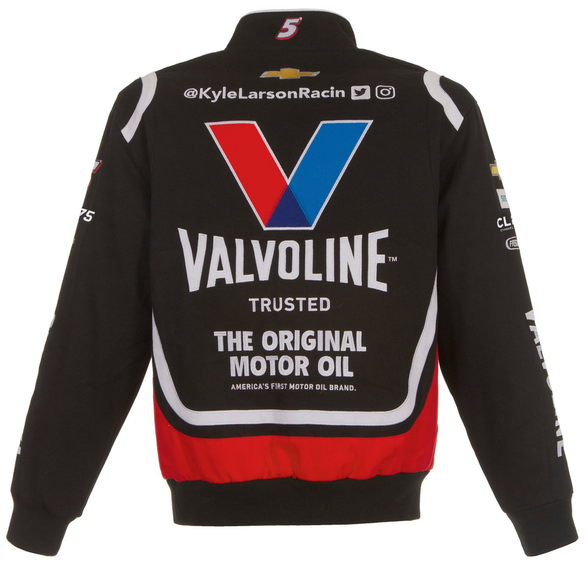 Nascar Kyle Larson JH Design Black/Red Valvoline Twill Uniform Full ...