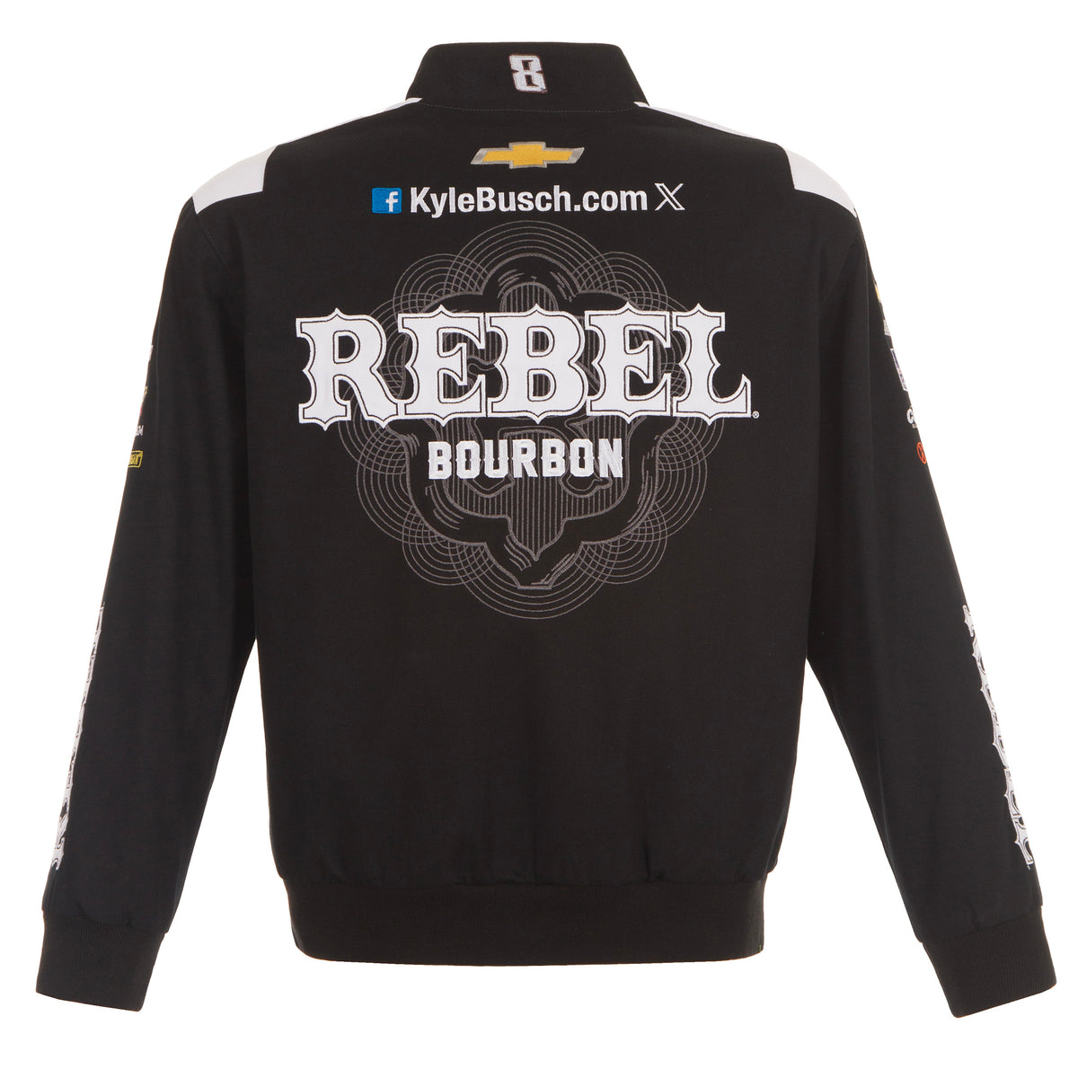 2024 Nascar Kyle Busch JH Design REBEL Black Full-Snap Jacket | J.H ...