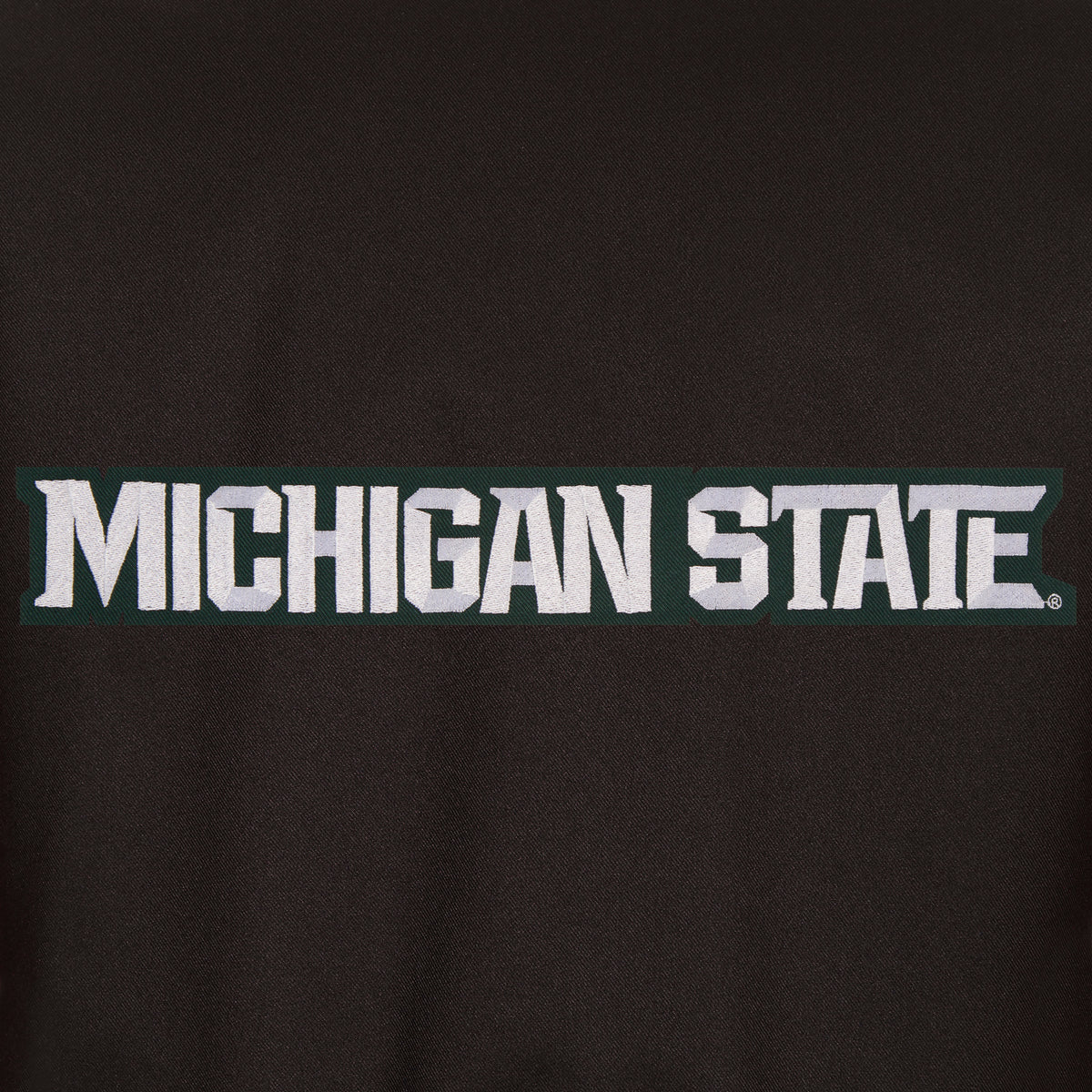 Michigan State Spartans Poly Twill Varsity Jacket - Black | J.H. Sports ...