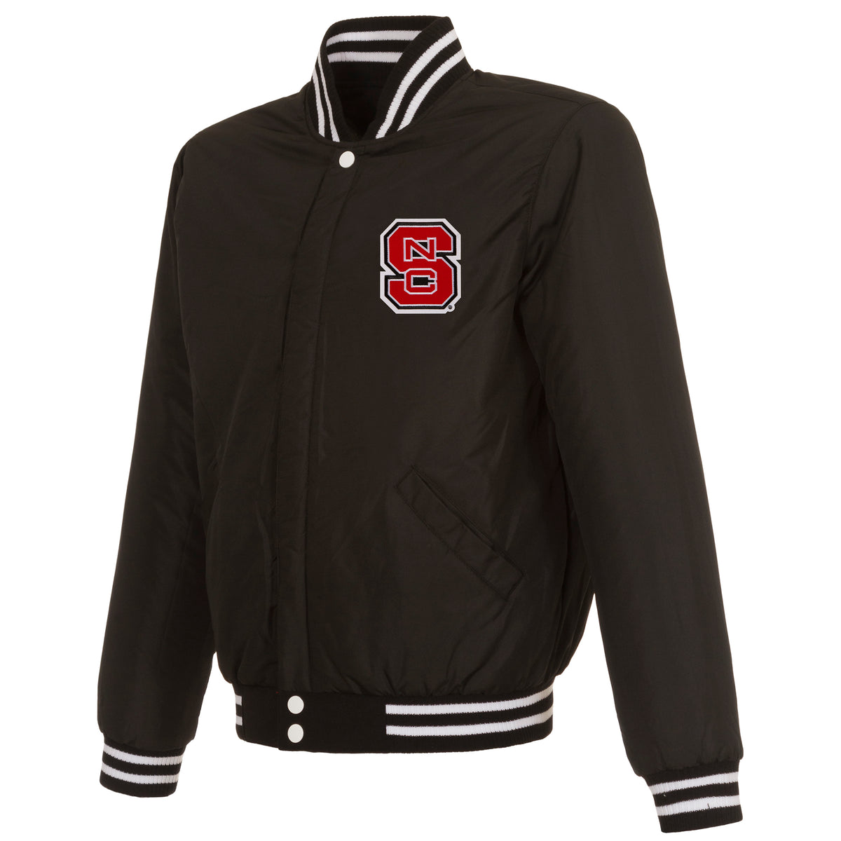 NC State Wolfpack JH Design Reversible Fleece Jacket with Faux Leather ...