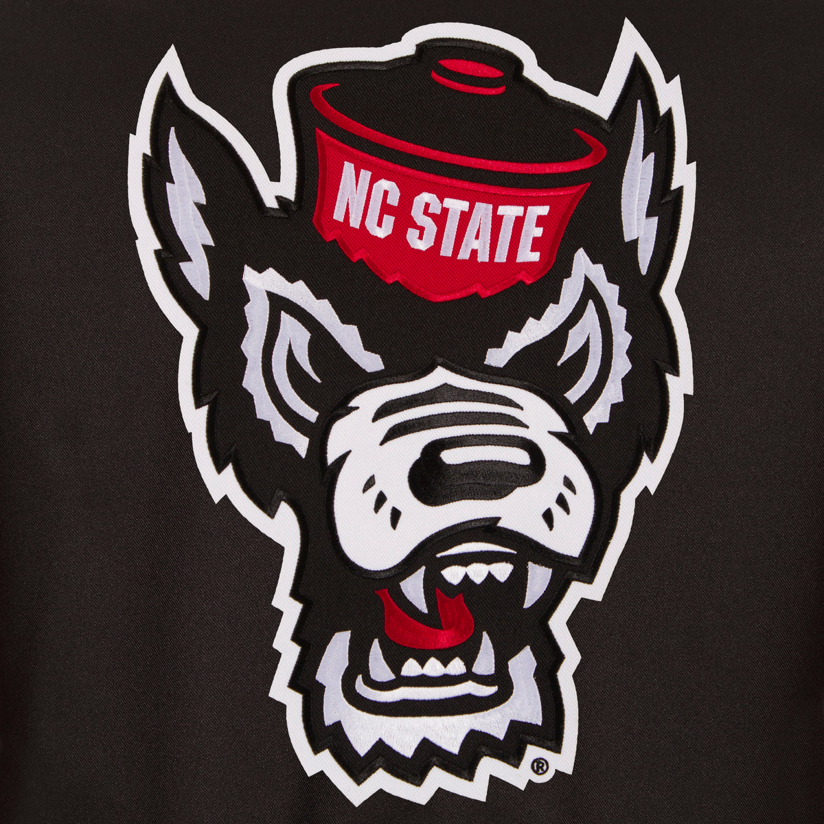 NC State Wolfpack Poly Twill Varsity Jacket - Black | J.H. Sports Jackets