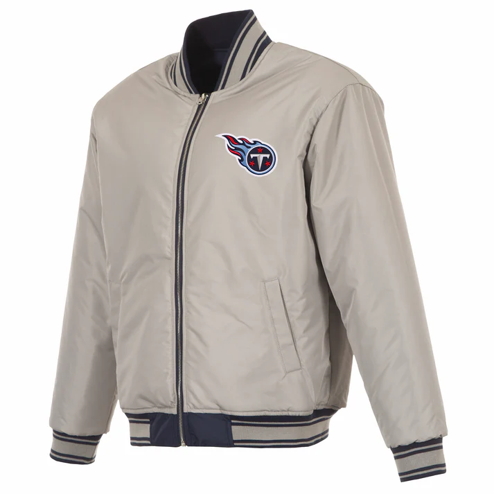 Tennessee Titans Reversible Full-Zip Flight Jacket | J.H. Sports Jackets