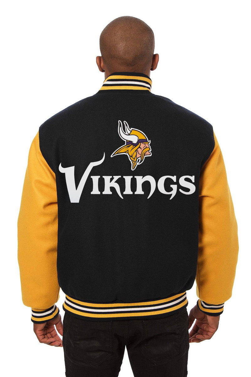 Minnesota Vikings JH Design Wool Handmade Full-Snap Jacket-Black/Yellow ...