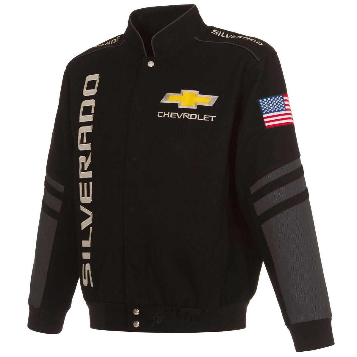 Chevrolet Silverado Embroidered Cotton Twill Jacket - Black | J.H ...
